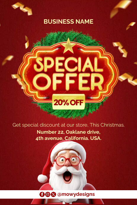 Christmas Sale Ad Poster Template | PosterMyWall
