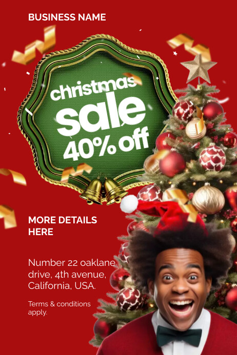 Christmas Sale Ad Poster Template | PosterMyWall