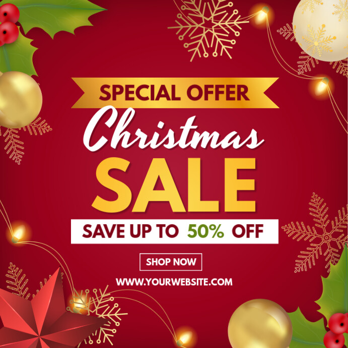 Christmas Sale and Discount Ads Poster Template | PosterMyWall