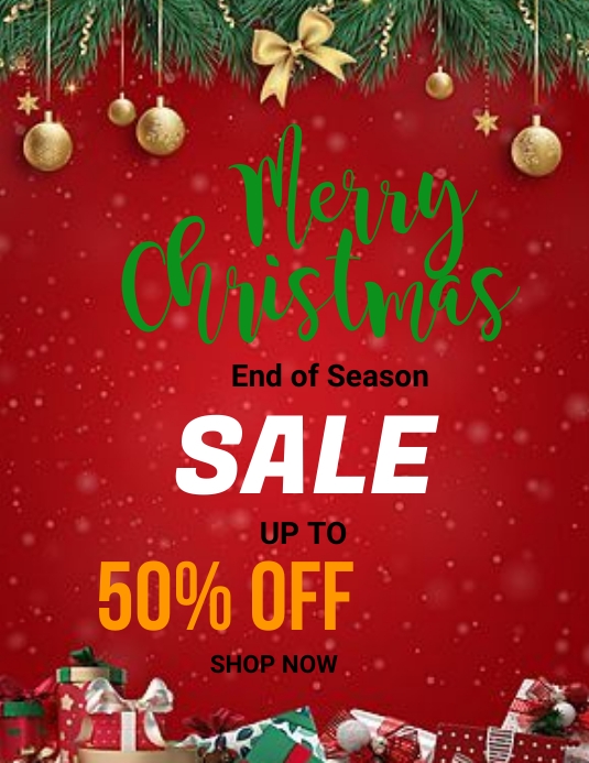 christmas sale discount design template | PosterMyWall