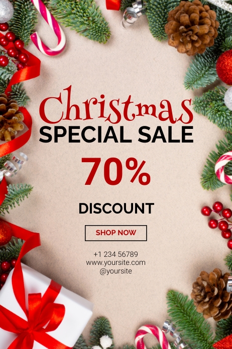 Christmas Sale Discount Poster Template | PosterMyWall