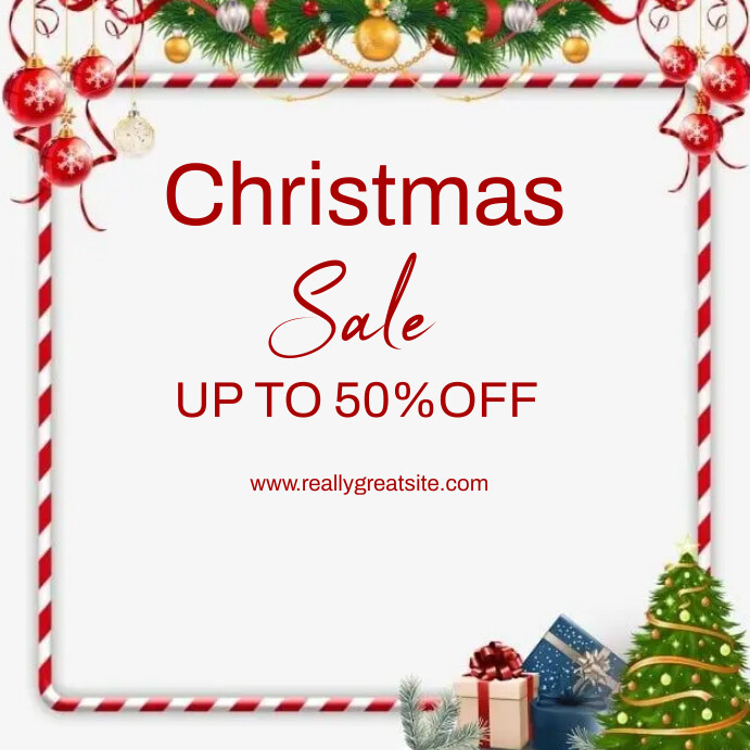 Christmas Sale Discount Up To 50% Off Template | PosterMyWall