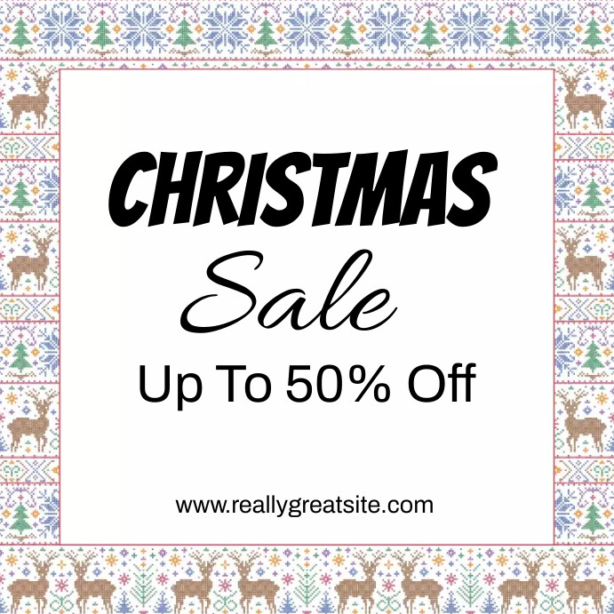 Christmas Sale Discount Up To 50% Off Template | PosterMyWall