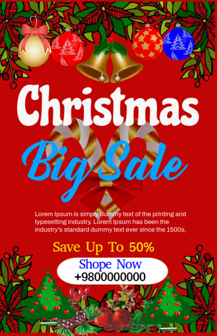 Christmas sale flyer Template | PosterMyWall