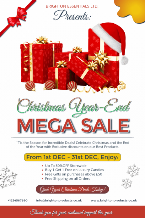 Christmas Sale Poster Template | PosterMyWall