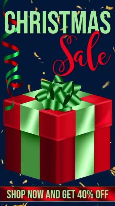 Christmas Sale Retail Shopping Ad Instagram Reel Template | PosterMyWall