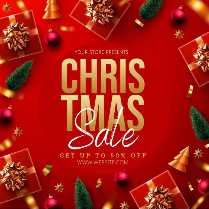 CHRISTMAS SALE SQUARE POST TEMPLATE | PosterMyWall