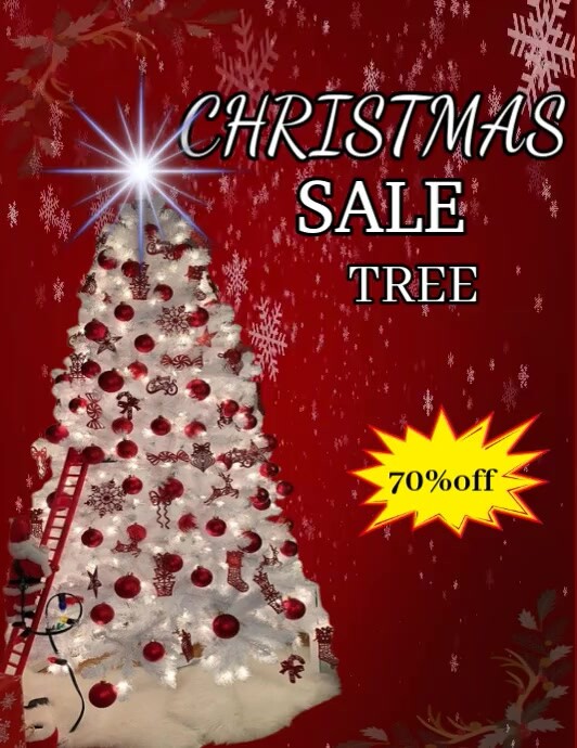 Christmas sale tree 70%off Template | PosterMyWall