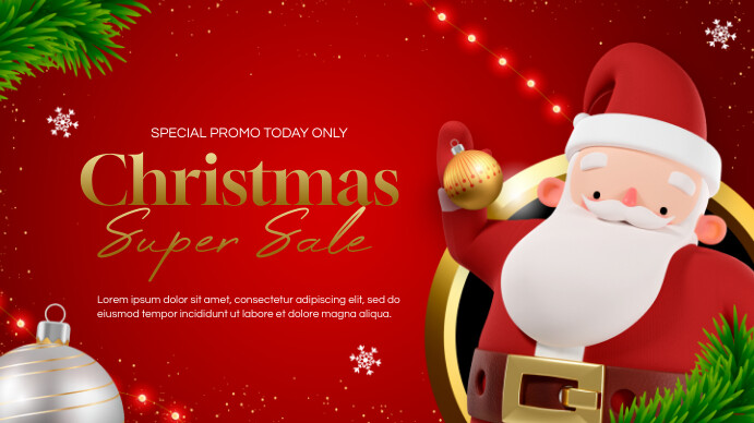 Christmas Sale Youtube Template | PosterMyWall