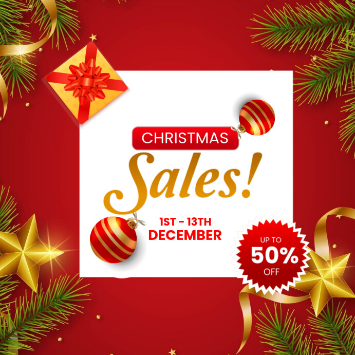 Christmas Sales Discount Template | PosterMyWall