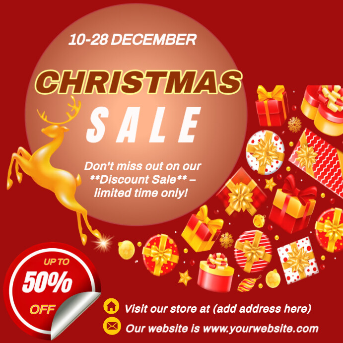 Copy of Christmas sales discount promo flyer template | PosterMyWall