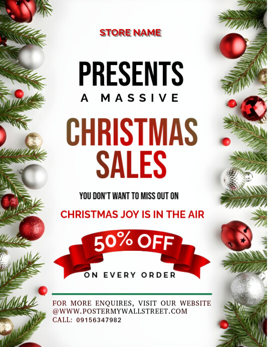 Christmas sales flyer Template | PosterMyWall