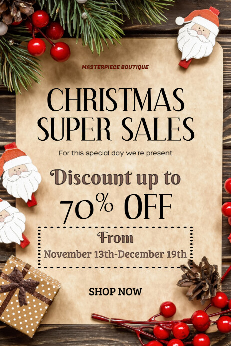 Christmas sales flyer poster Template | PosterMyWall