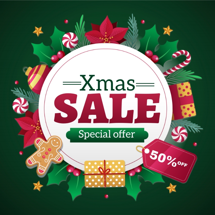 christmas sales promo design Template | PosterMyWall