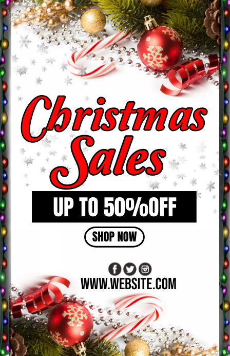 Christmas sales up to 50%off flyer Template | PosterMyWall