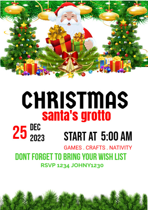 Copy of Christmas Santa's Grotto A4 | PosterMyWall