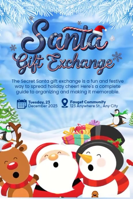 Christmas Santa Gift Exchange Template | PosterMyWall