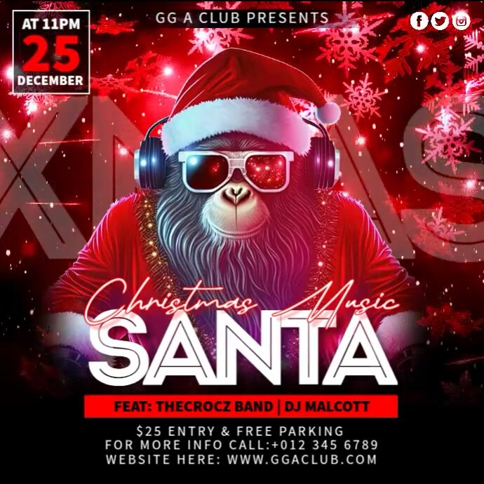 Copy of Christmas Santa Music Party | PosterMyWall