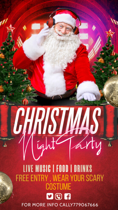 Christmas Santa night Template | PosterMyWall