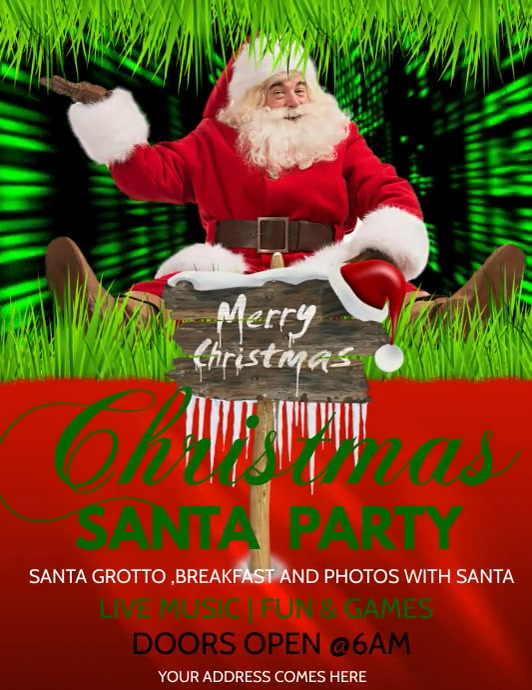 Copy of Christmas Santa party flyer template | PosterMyWall