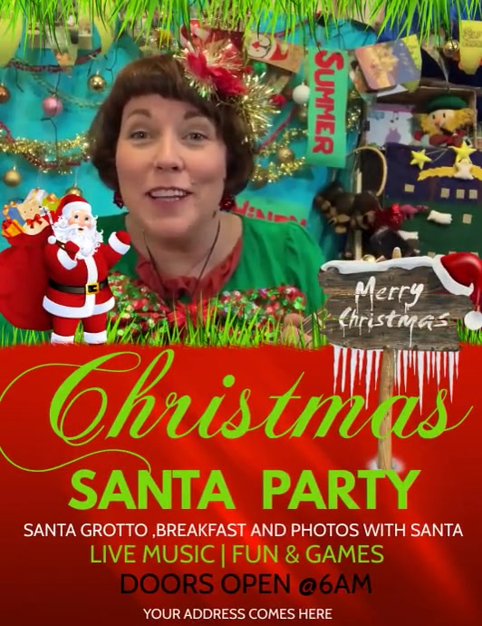 Plantilla de Christmas Santa party flyer template | PosterMyWall