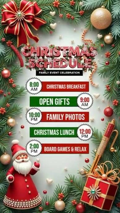 Christmas Schedule Modelo | PosterMyWall