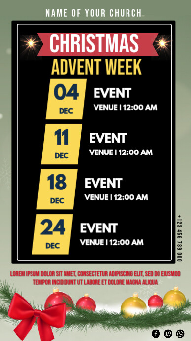 Christmas Schedule Template | PosterMyWall