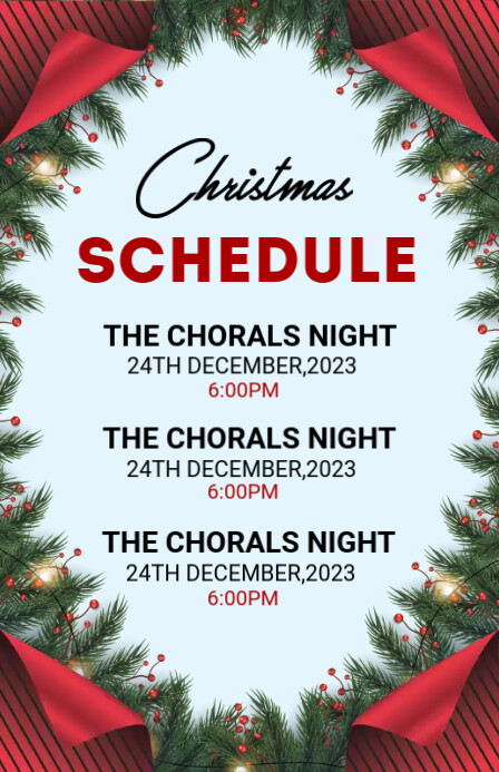 Plantilla de Christmas schedule | PosterMyWall