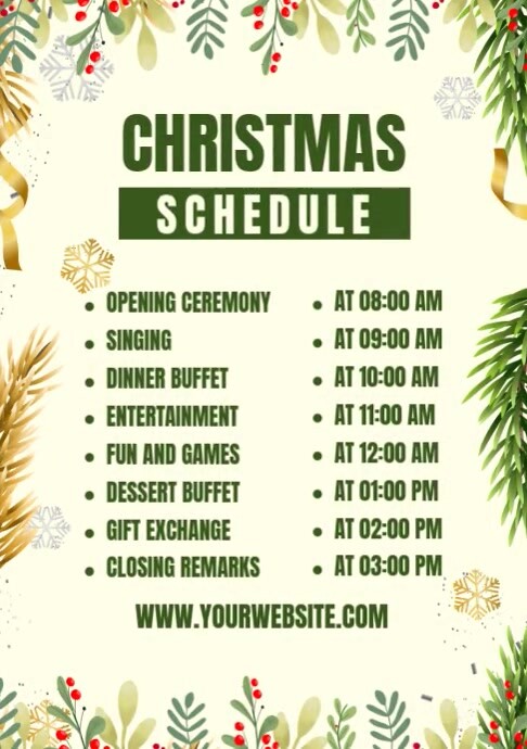 Christmas Schedule Template | PosterMyWall