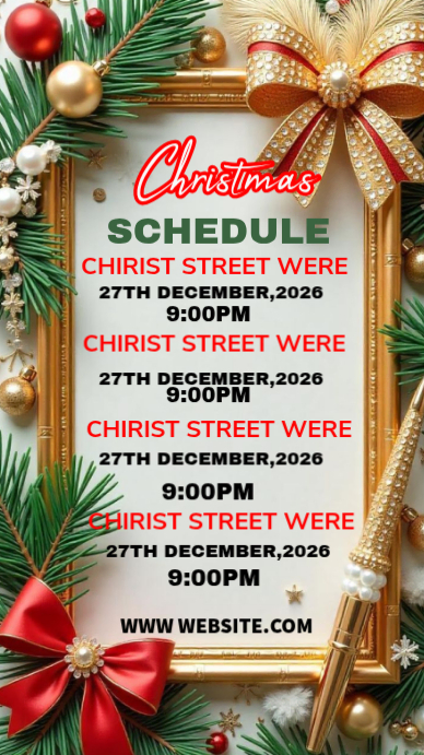 Christmas schedule Template | PosterMyWall