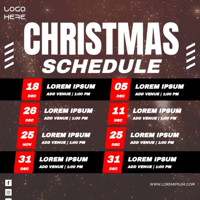 Copy of Christmas Schedule | PosterMyWall