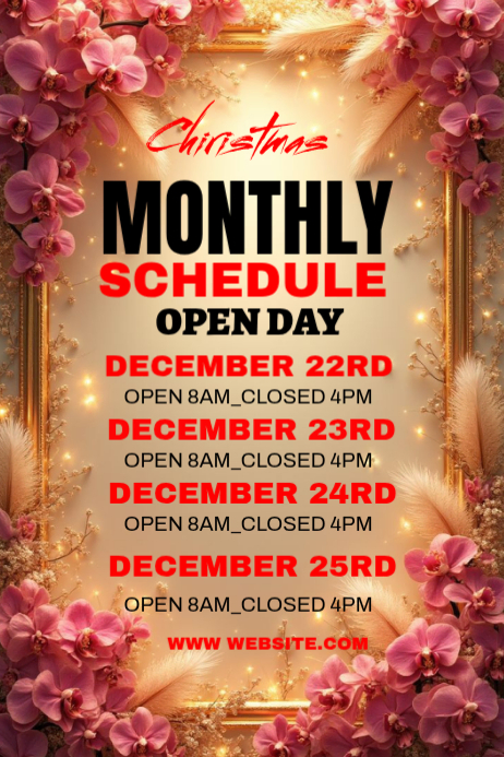 Christmas Schedule Template | PosterMyWall