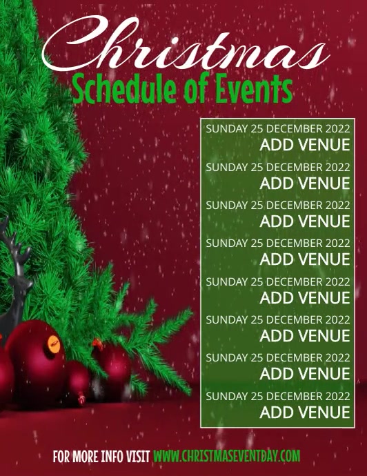 Christmas Schedule of Events Flyer Template | PosterMyWall
