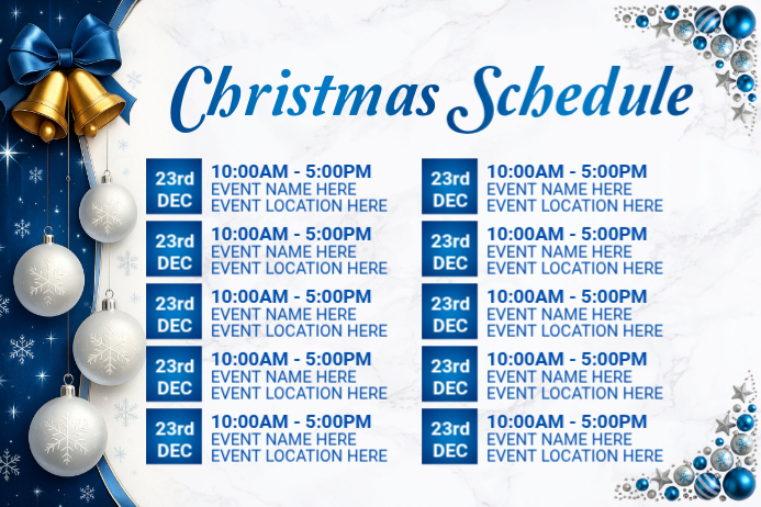 Copy of christmas schedule printable template design | PosterMyWall