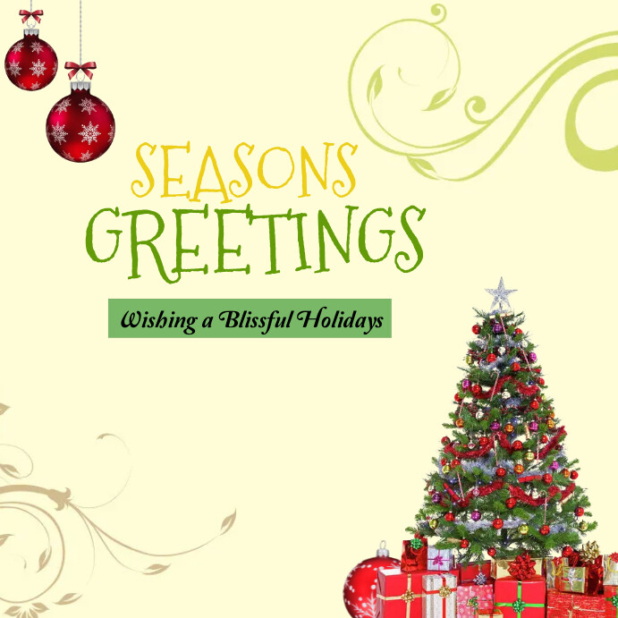 Christmas Seasonal Greetings Template | PosterMyWall