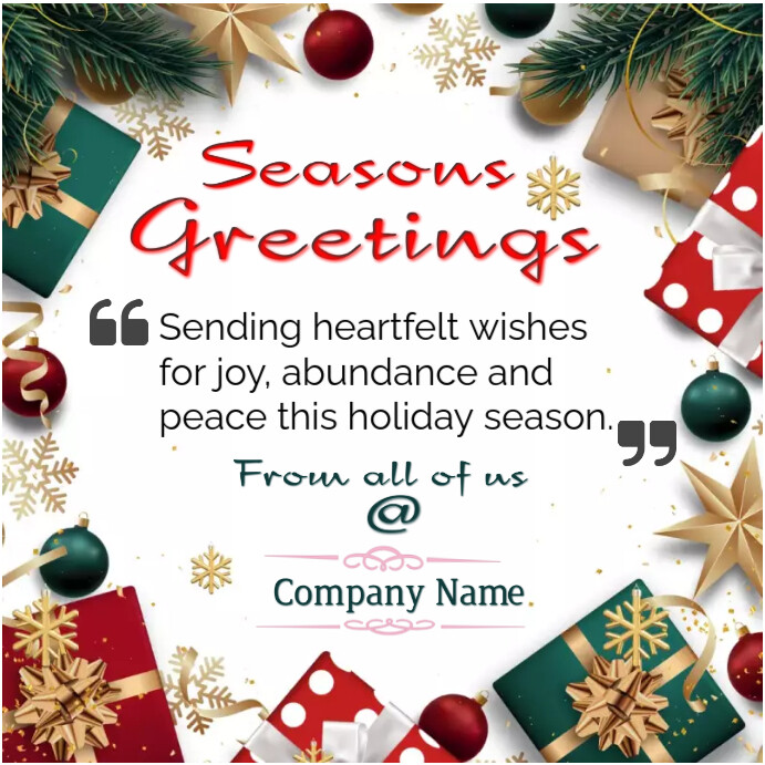 Christmas - Seasons Greetings Template | PosterMyWall