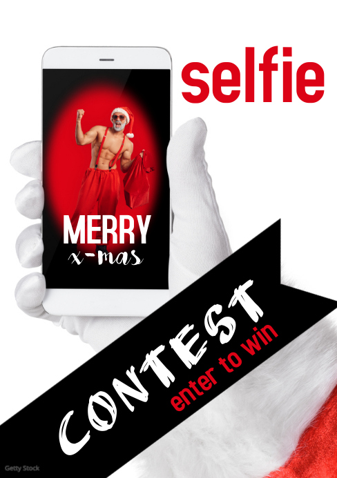 Christmas Selfie Contest Poster Ad Template | PosterMyWall