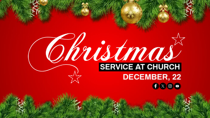 Christmas SERVICE AT CHURCH Templat | PosterMyWall