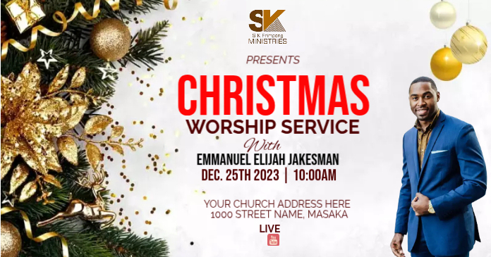 CHRISTMAS SERVICE Template | PosterMyWall