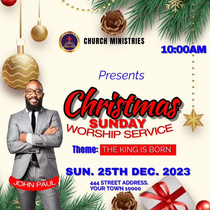 CHRISTMAS SERVICE Template | PosterMyWall