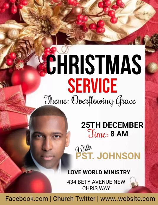 Christmas service Templat | PosterMyWall