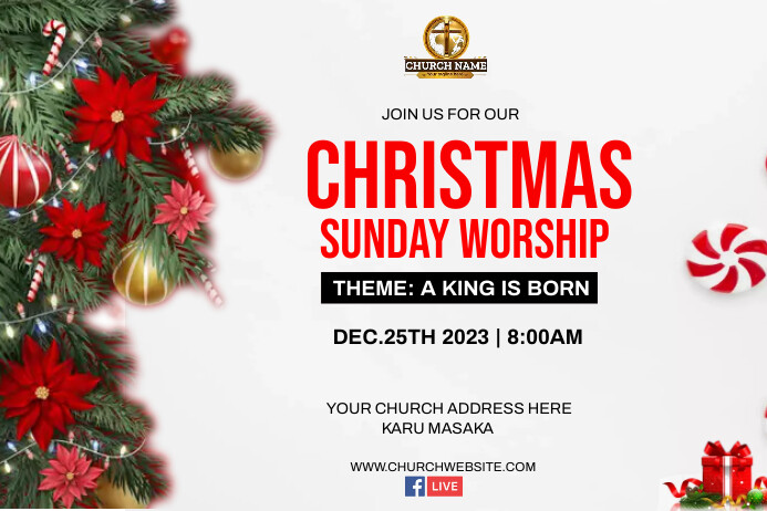 CHRISTMAS SERVICE Template | PosterMyWall