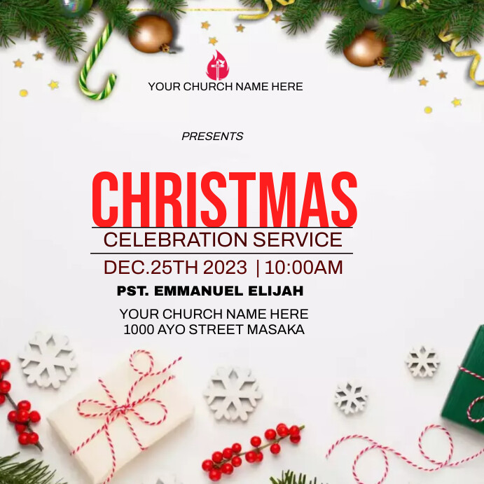 CHRISTMAS SERVICE Template | PosterMyWall