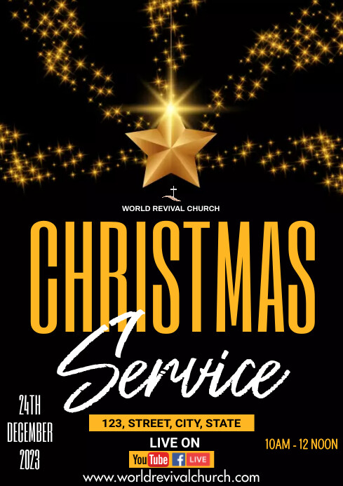 Шаблон Christmas service | PosterMyWall