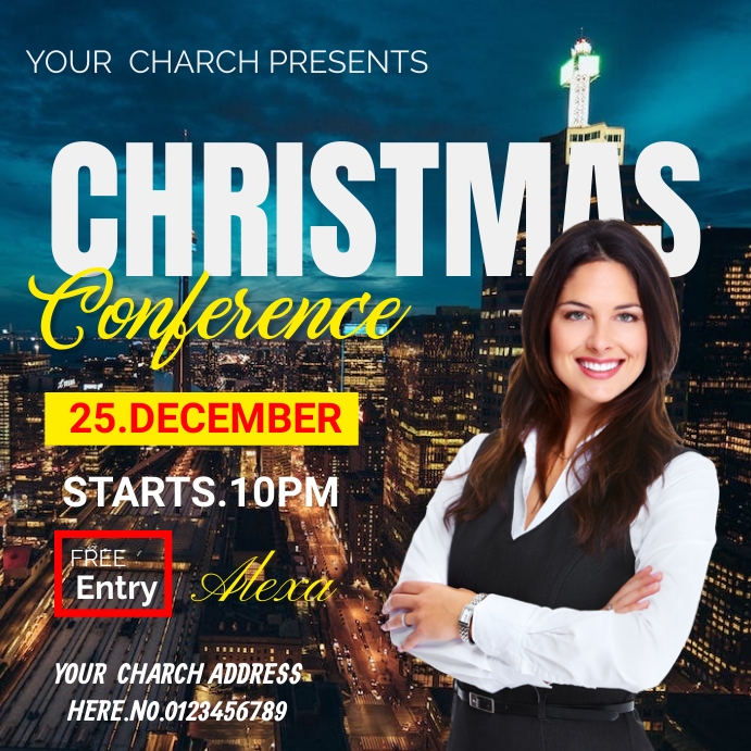 Modèle Du Service de Noël | PosterMyWall