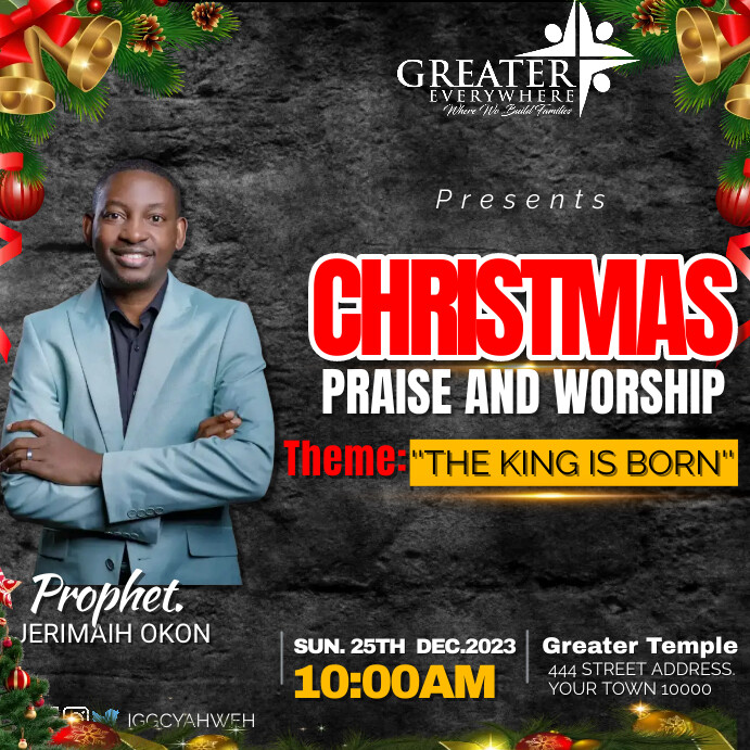 CHRISTMAS SERVICE Template | PosterMyWall