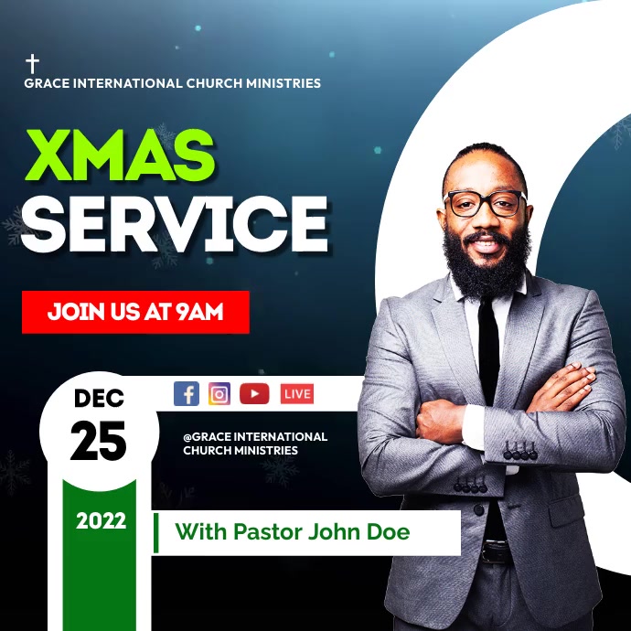 CHRISTMAS SERVICE FLYER Template | PosterMyWall