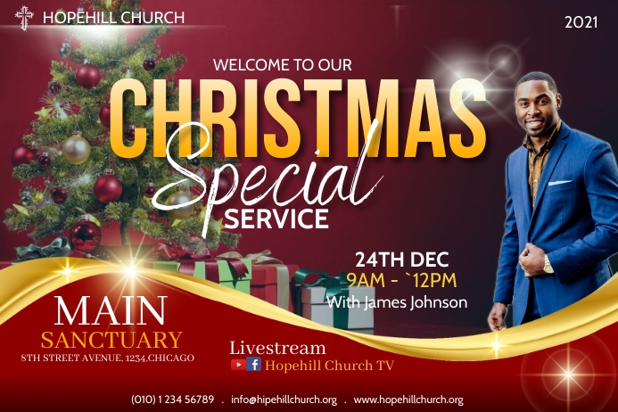 christmas service flyer Template | PosterMyWall