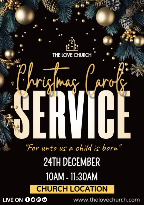 Christmas Service Flyer Template | PosterMyWall