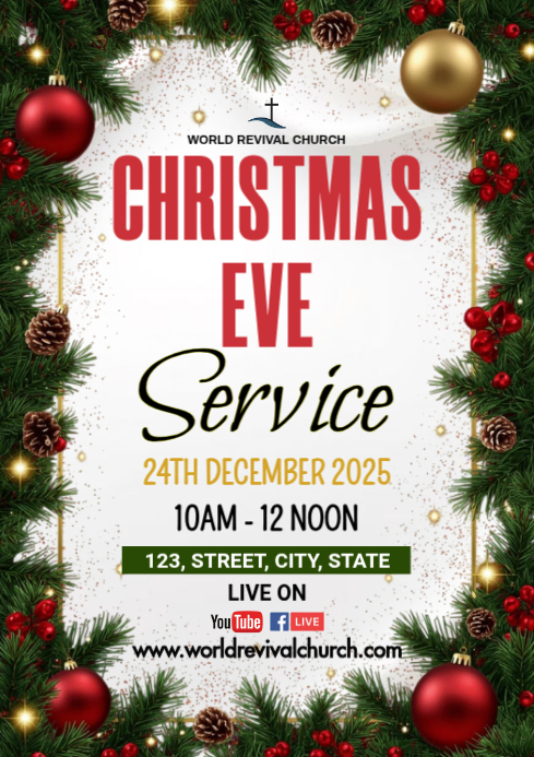 Christmas Service Flyer Template | PosterMyWall